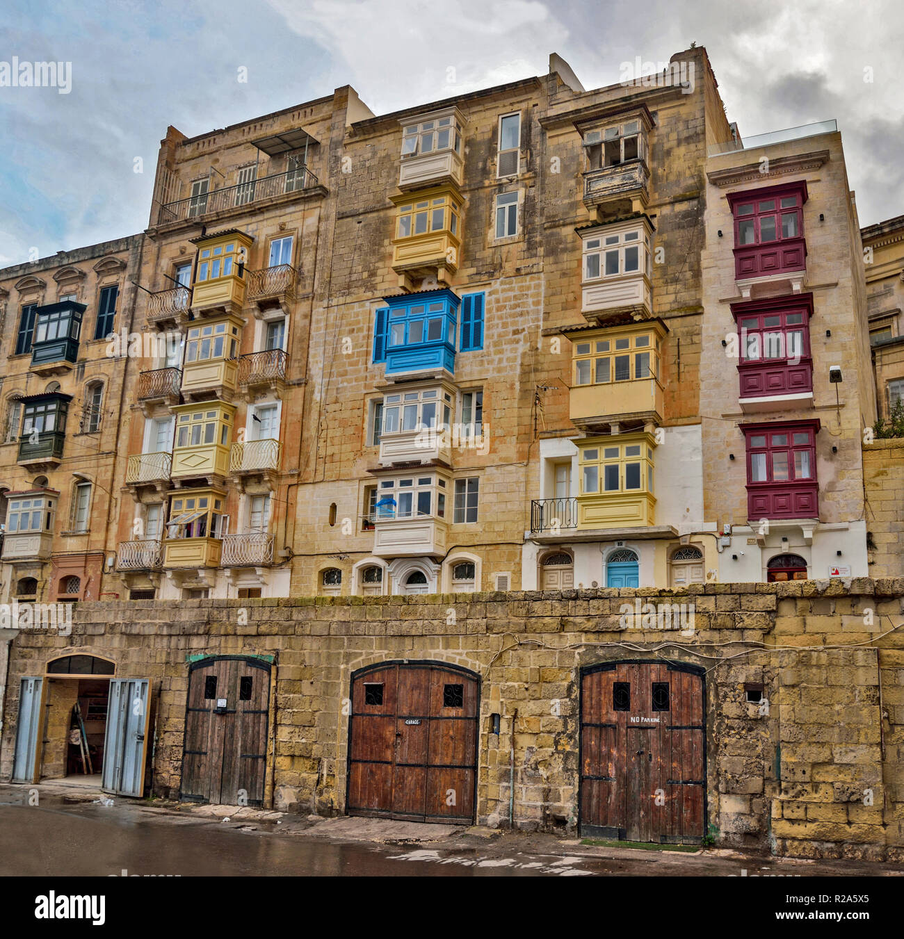 Traditional maltese balcony valletta malta hi-res stock photography and ...