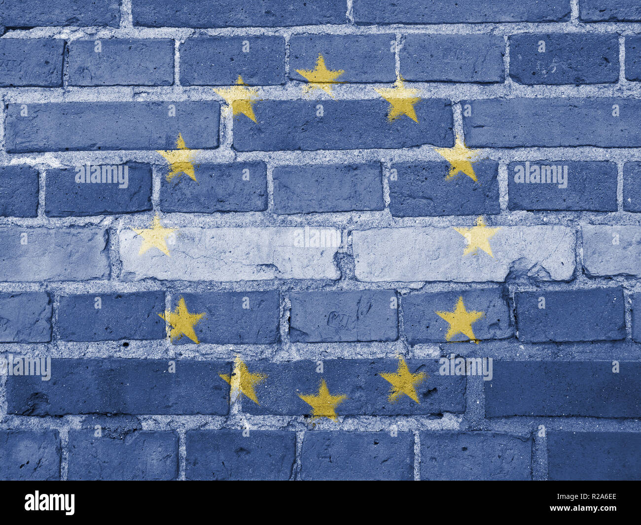 European Union Politics Concept: EU Flag Wall Background Texture Stock ...