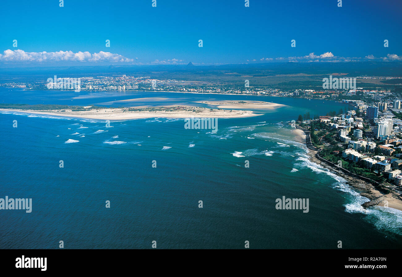 Australia: Aerial-view of Caloundra, Queensland, Sunshine Coast Stock ...