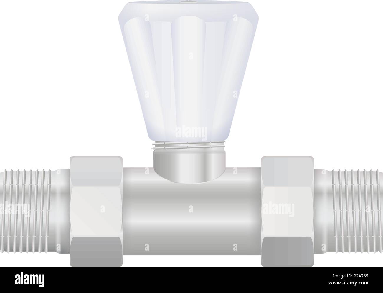 Water valve with plastic handle and metal fitting Stock Vector Image ...