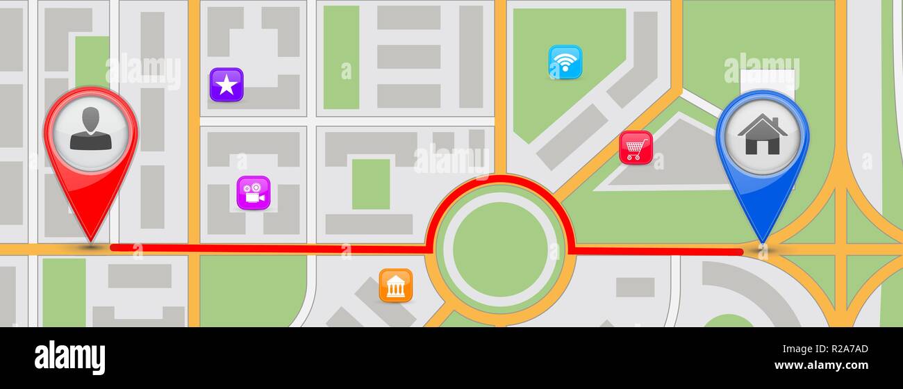 Destination route map hi-res stock photography and images - Alamy