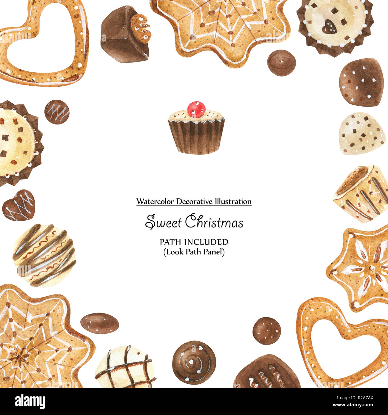 Christmas instagram frame with chocolates and ginger sugar cookies ...