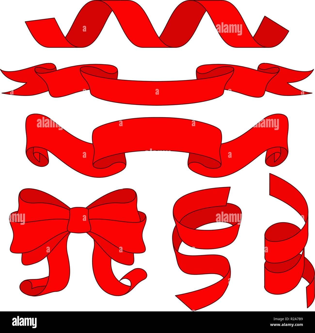 Ribbons, bows and decorations. Red signs Stock Vector Image & Art - Alamy