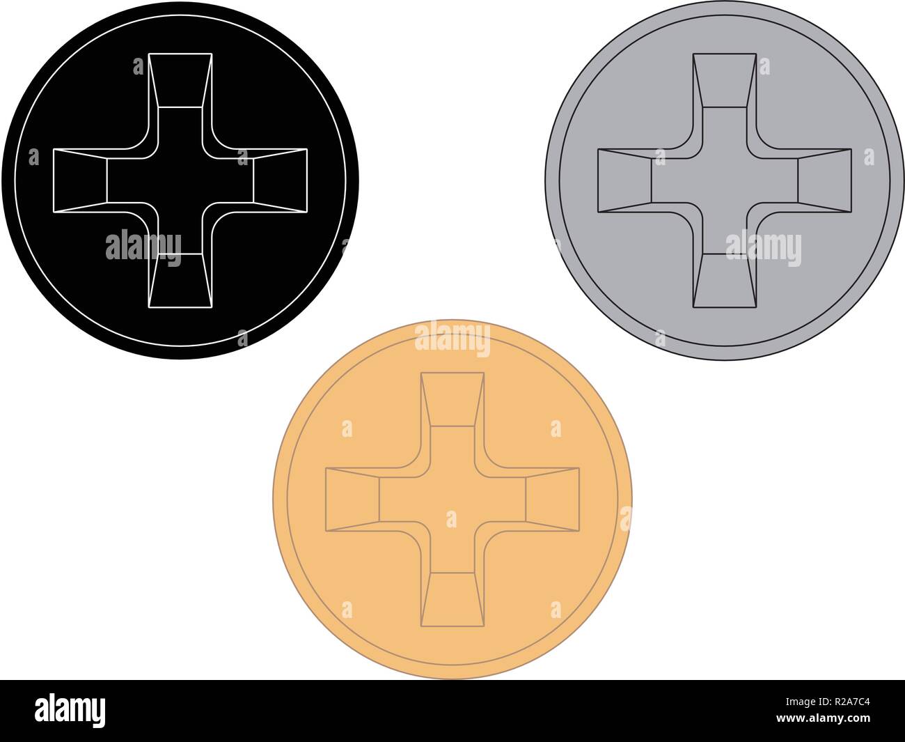 Cross drive screw Stock Vector Images - Alamy