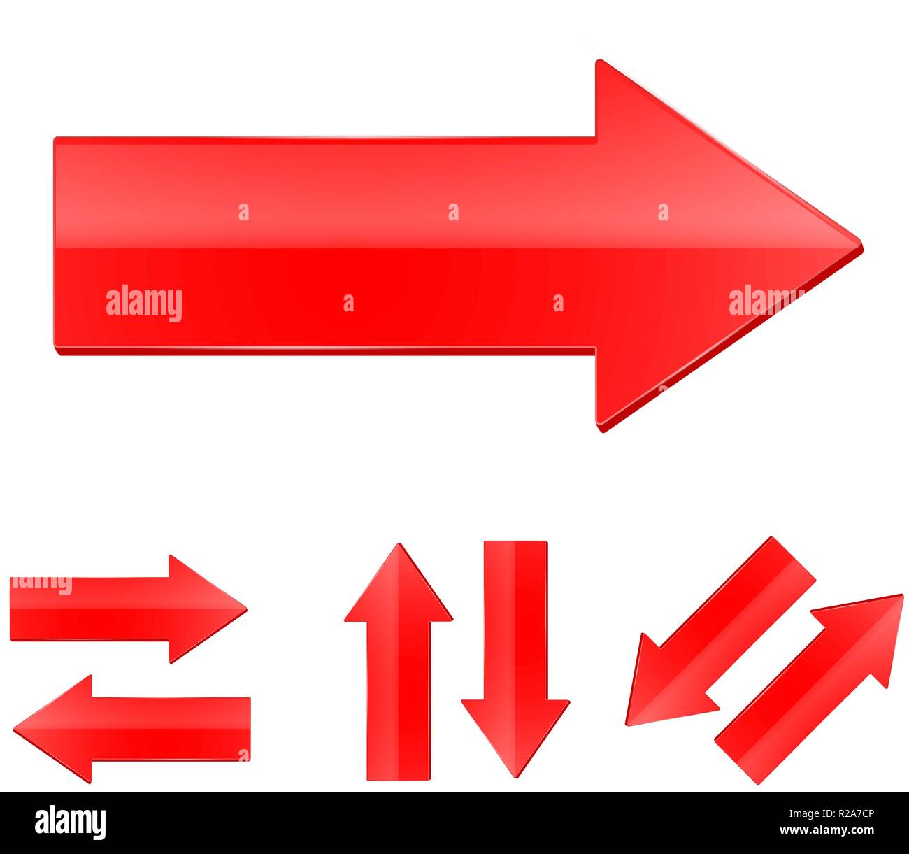 Red straight arrows set Stock Vector Image & Art - Alamy