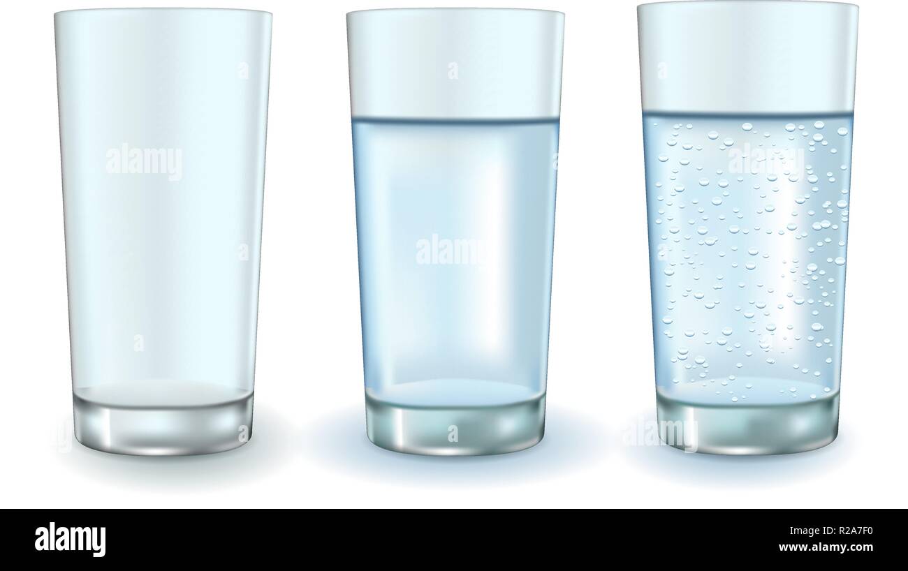 Empty glass full water Stock Vector Images - Alamy