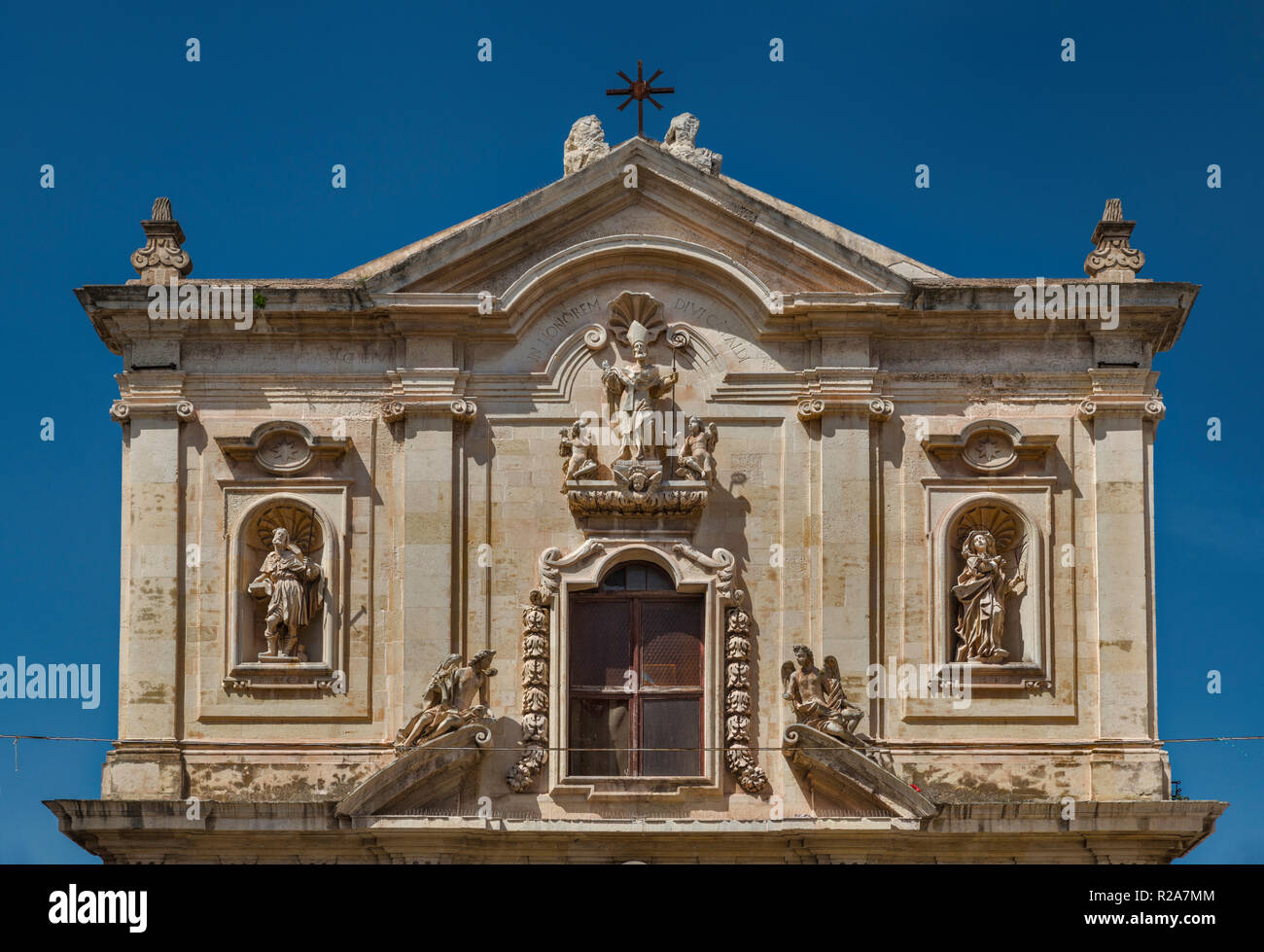 Facade detail at San Cataldo Cathedral, Baroque style, in Taranto ...