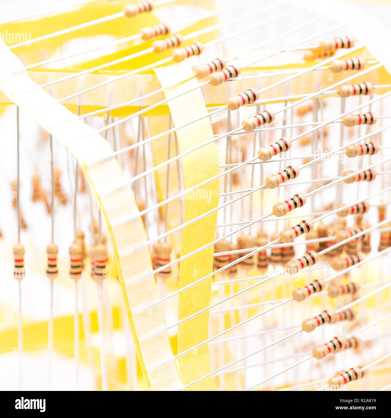 blur in the white light lots of resistor electronic componet like ...