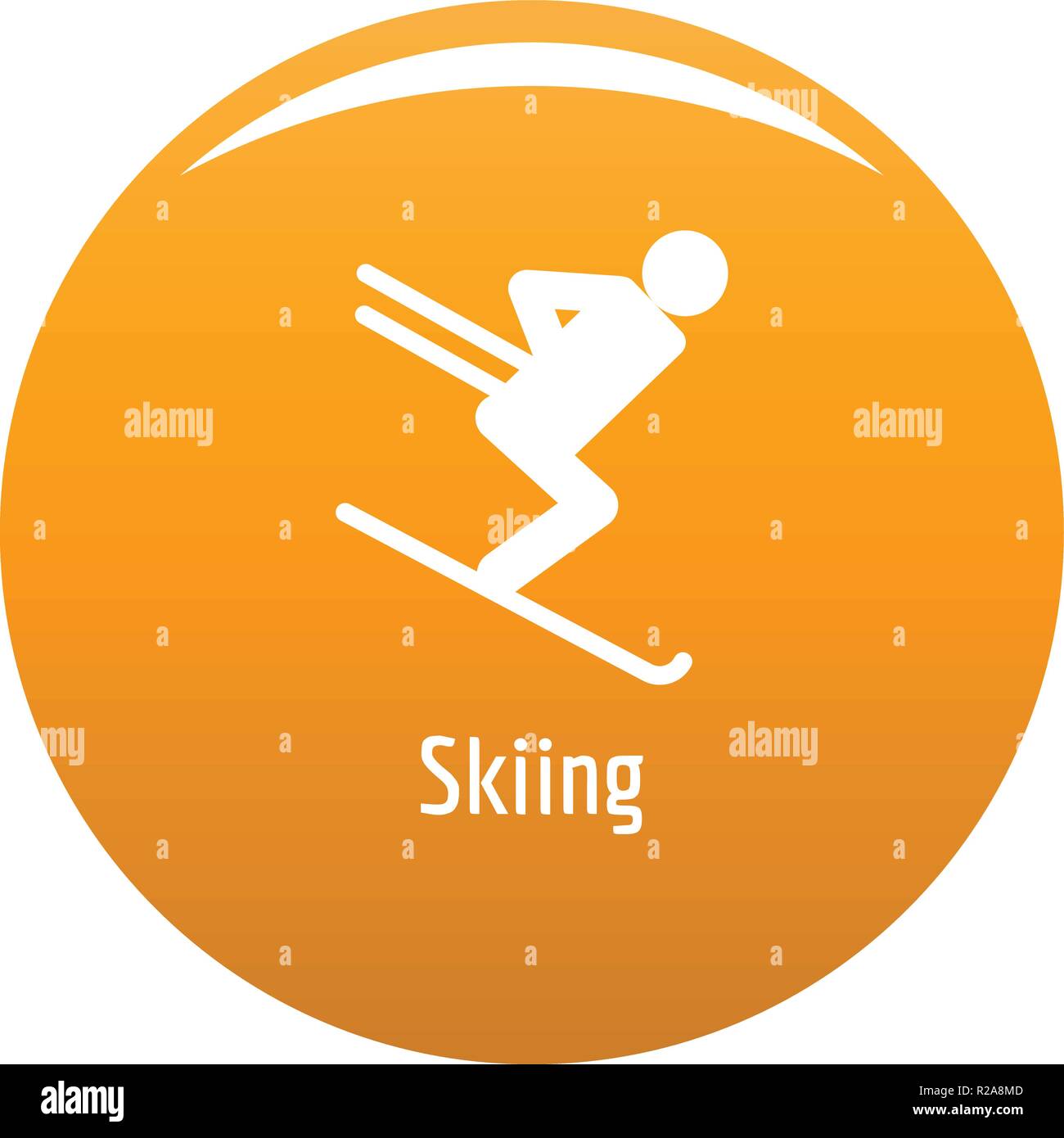 Skiing icon. Simple illustration ofskiing vector icon for any design ...