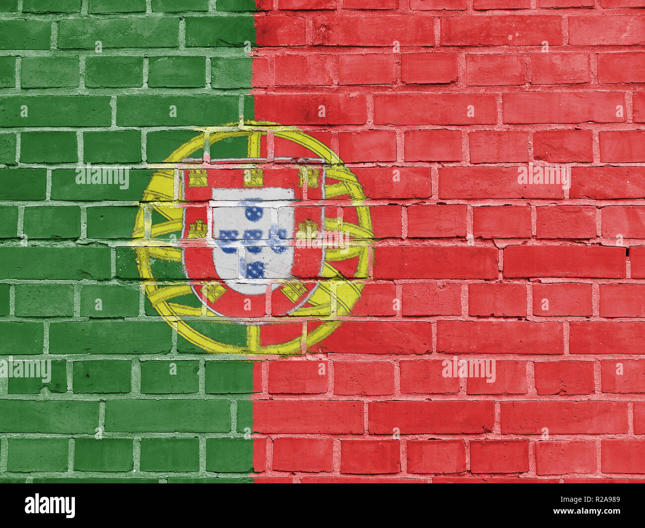 Portugal Politics Concept: Portuguese Flag Wall Background Texture ...