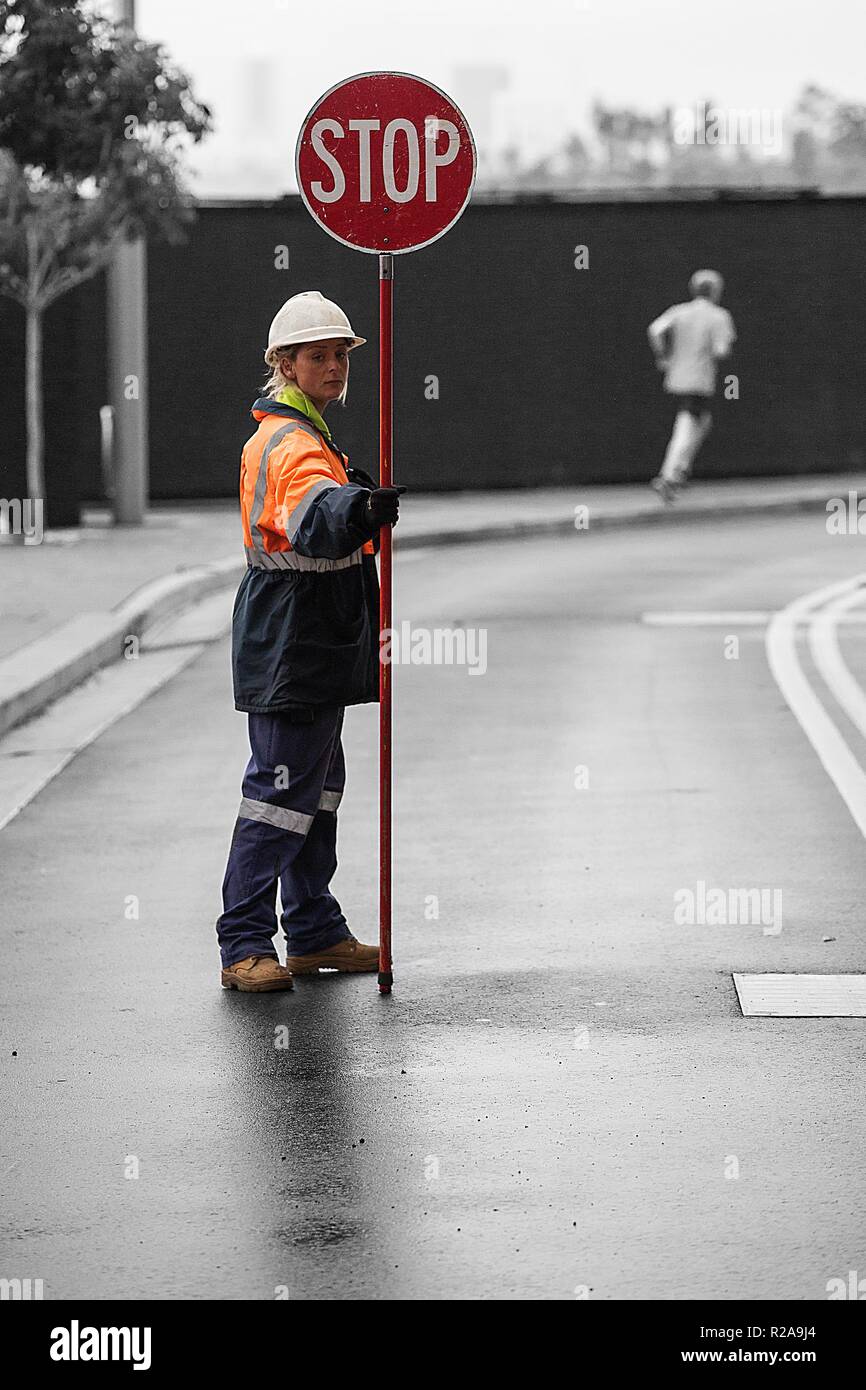 Controlling traffic along the highway Stock Photo - Alamy