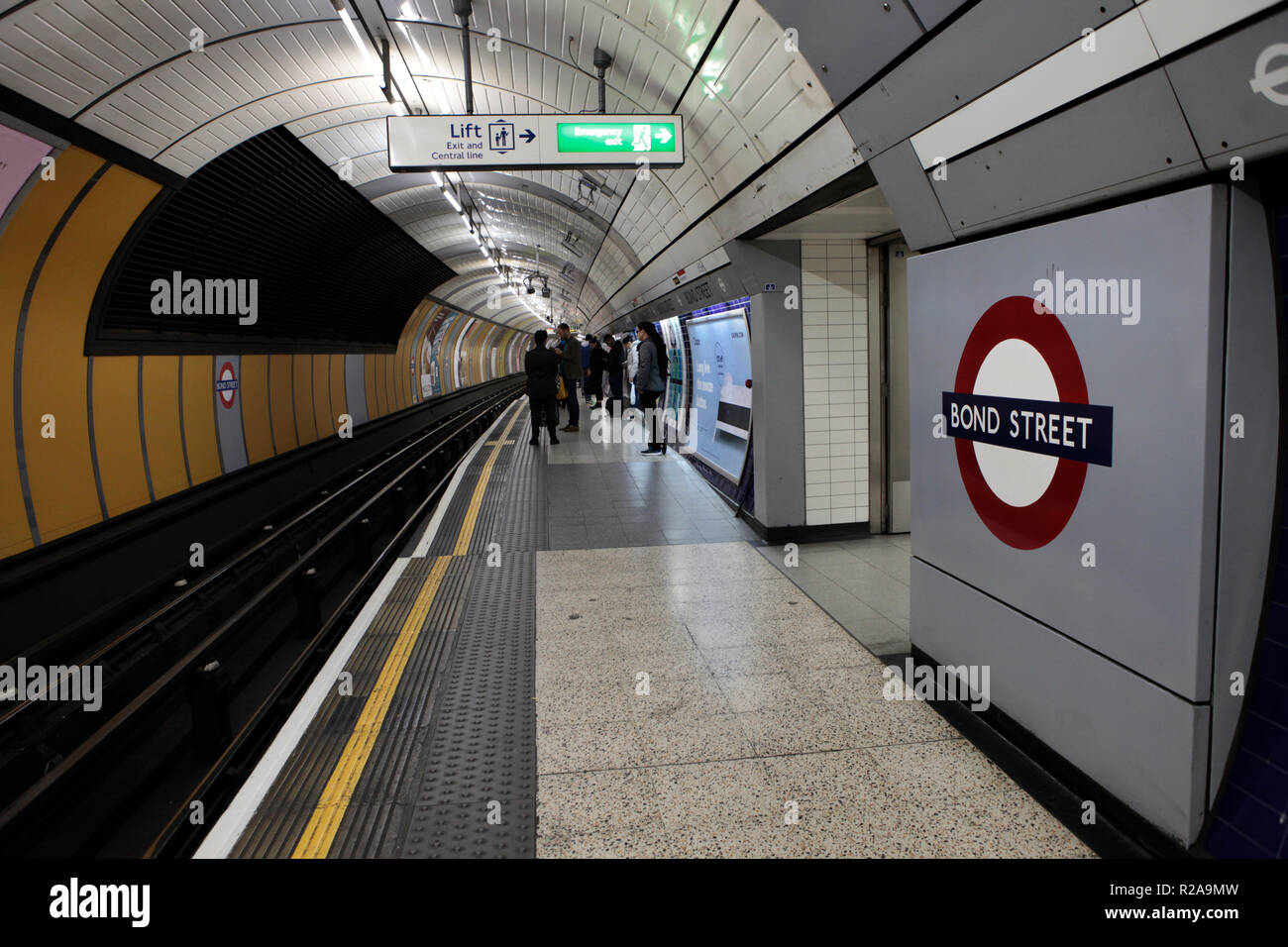 train approaching the platform at bond street station, london uk Stock ...