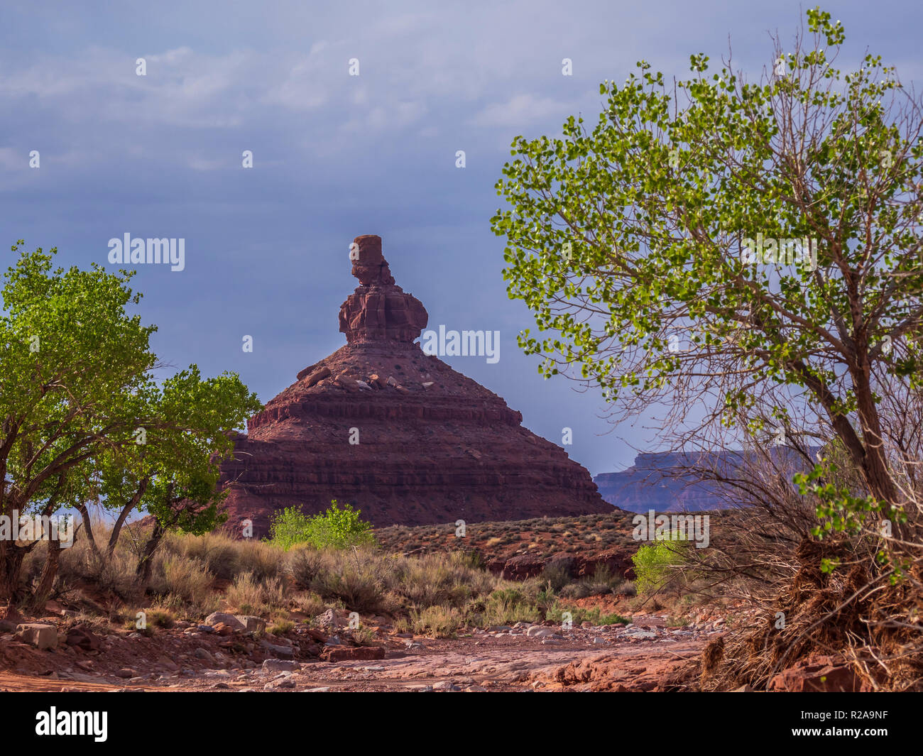 Setting Hen Butte, Valley of the Gods near Bluff, Utah Stock Photo - Alamy