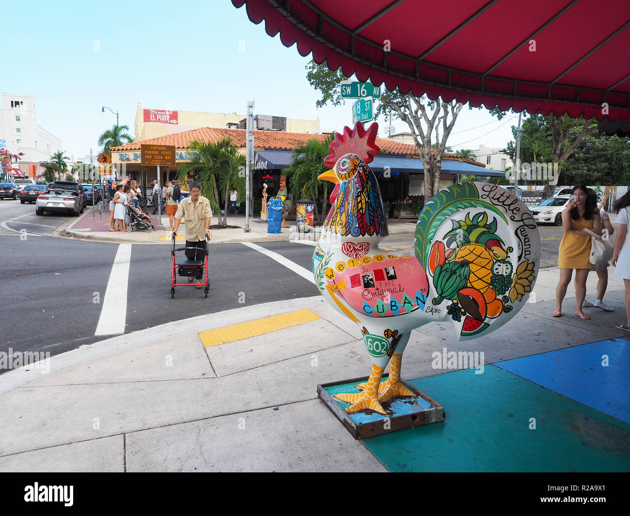 Miami, Florida 10-21-2018 Street scene on Calle Ocho - Eigth Street ...