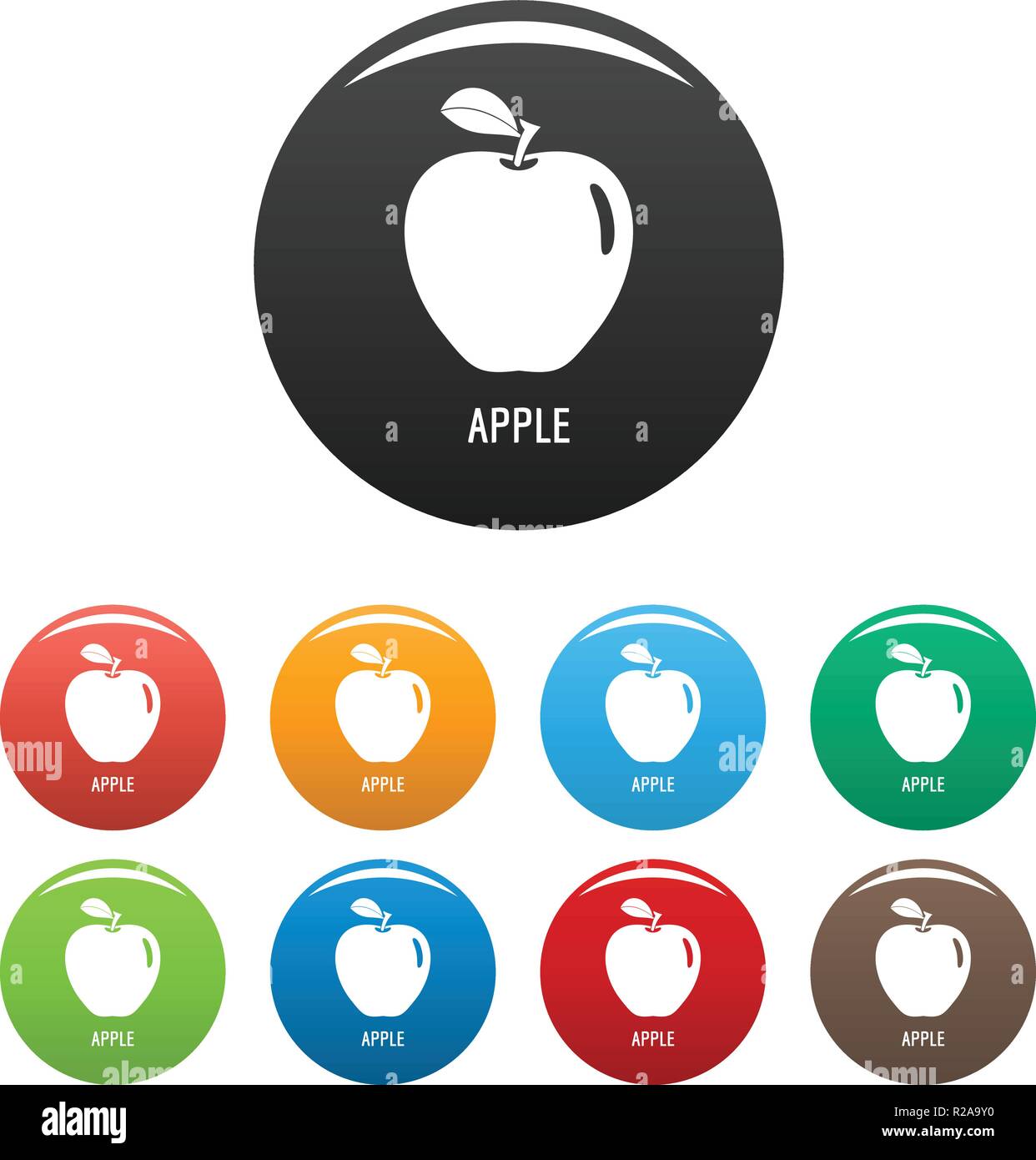 Apple icon. Simple illustration of apple vector icons set color ...
