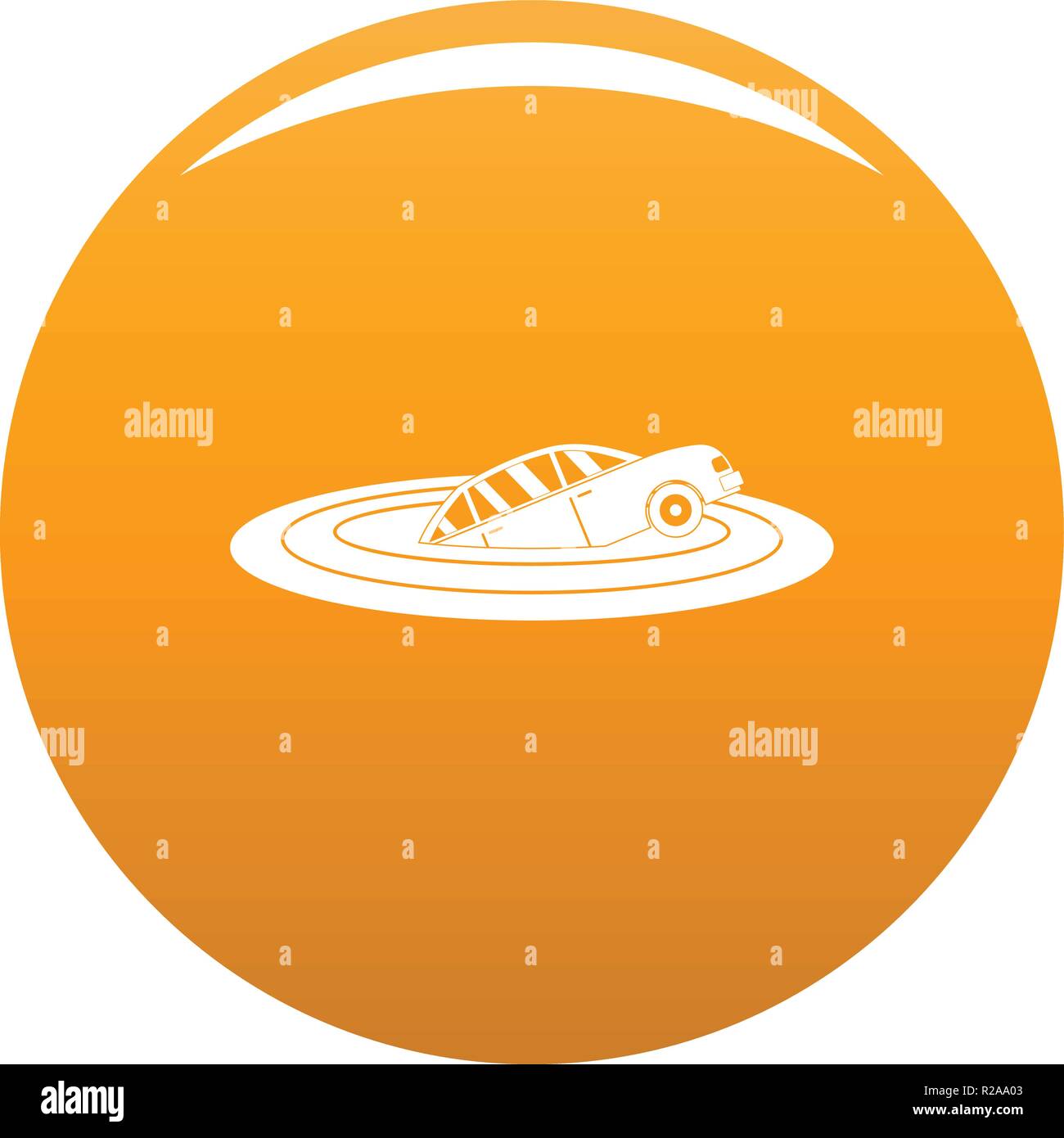 Sinking car icon. Simple illustration of sinking car vector icon for ...