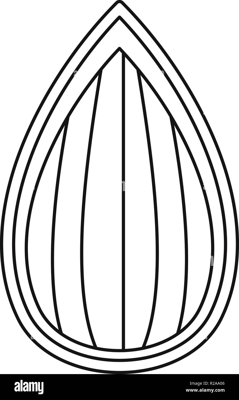 Almond shell icon. Outline illustration of almond shell vector icon for ...