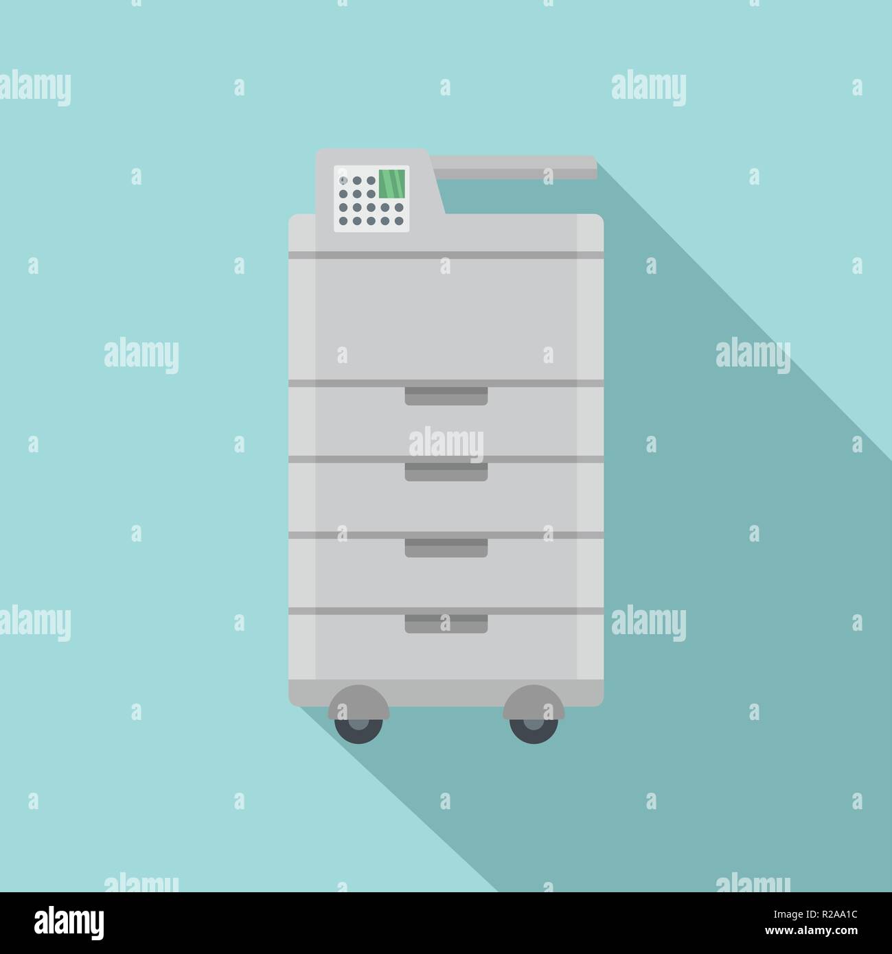 Big office printer icon. Flat illustration of big office printer vector ...