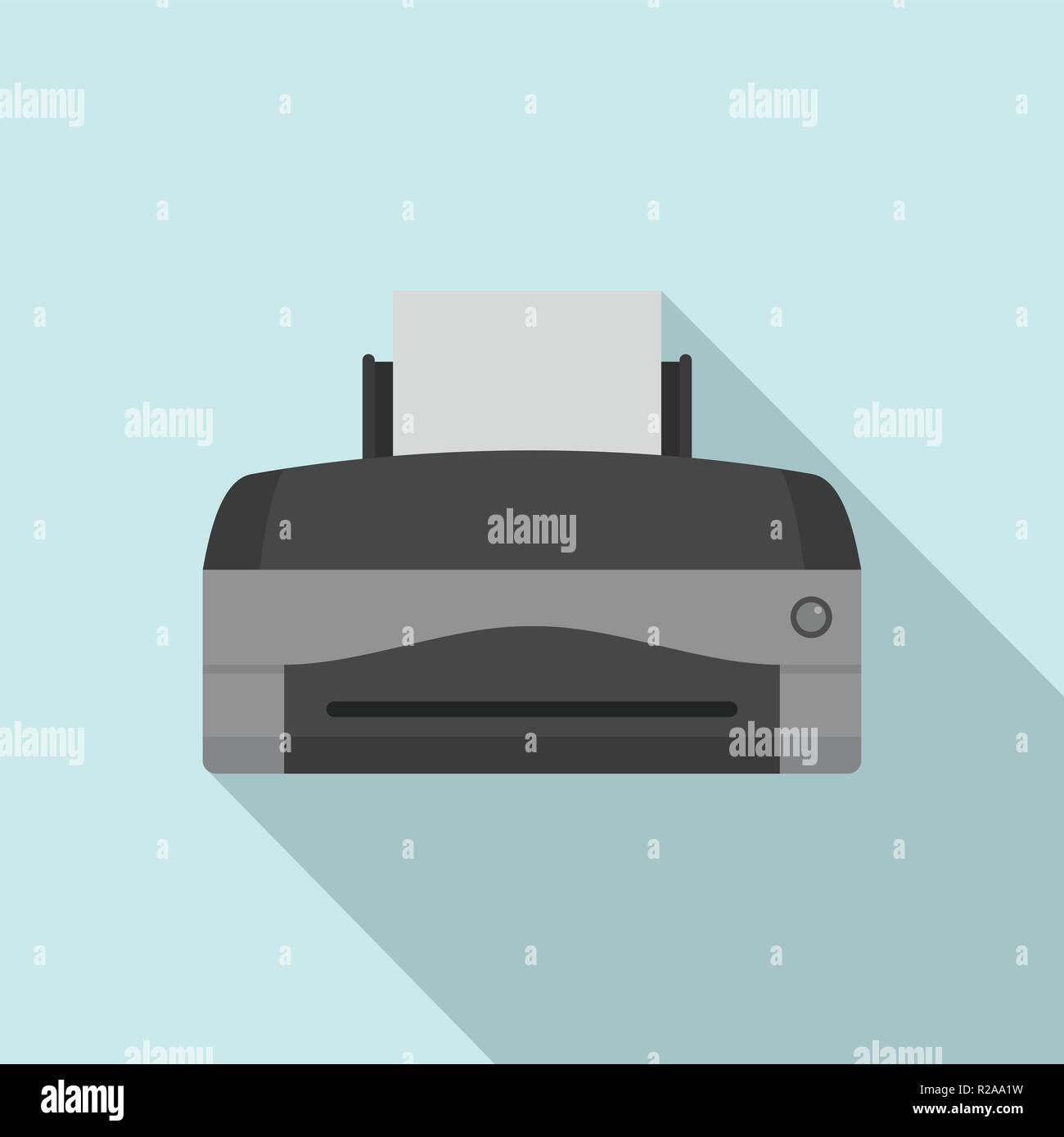 Color home printer icon. Flat illustration of color home printer vector ...