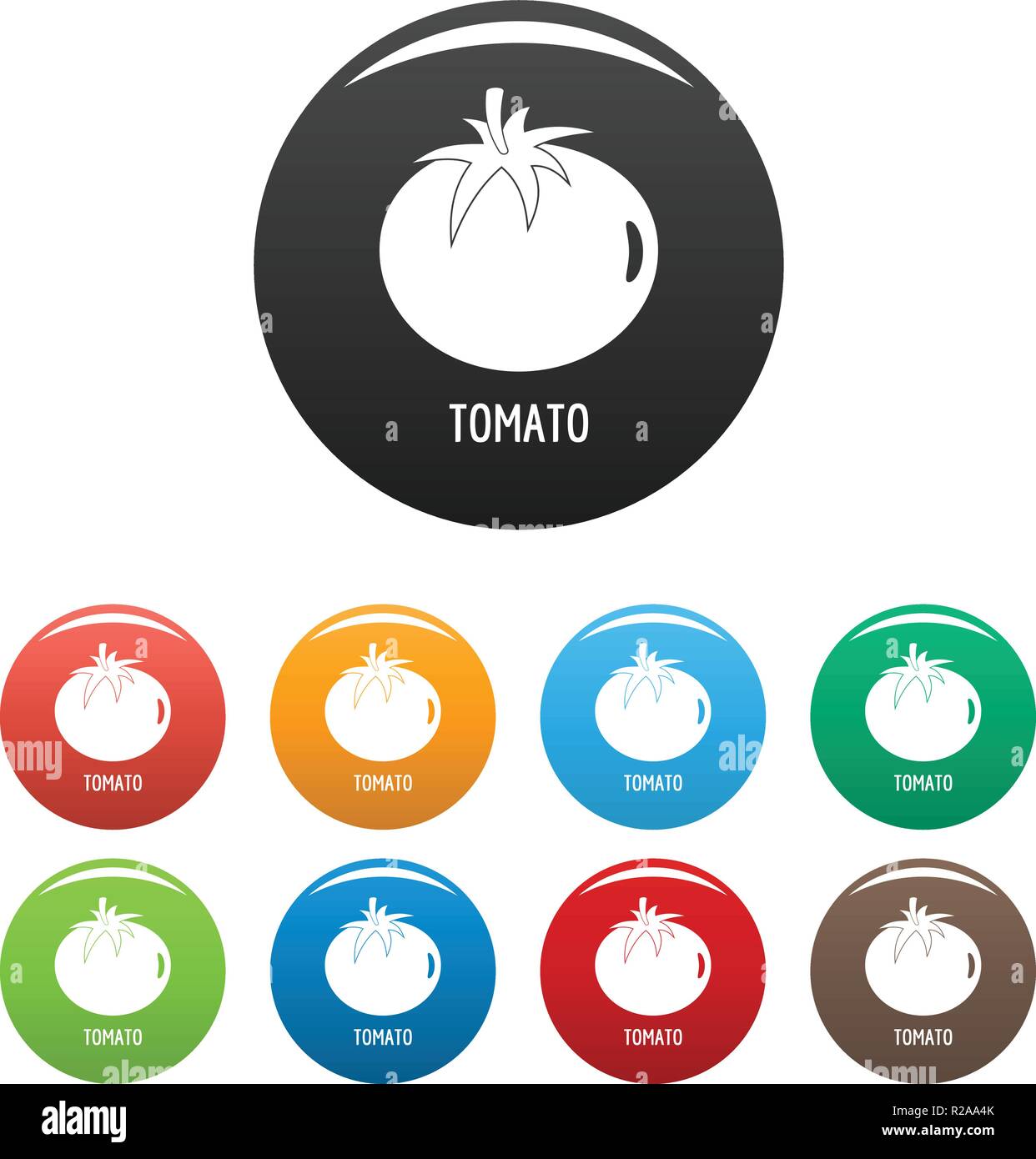 Tomato icon. Simple illustration of tomato vector icons set color ...
