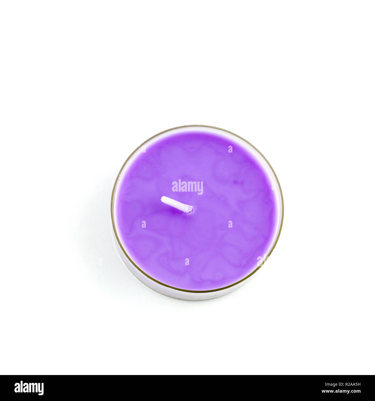 top view violet candle isolated on a white background Stock Photo - Alamy