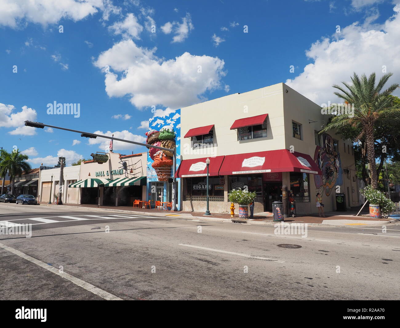 Miami, Florida 10-21-2018 Street scene on Calle Ocho - Eigth Street ...