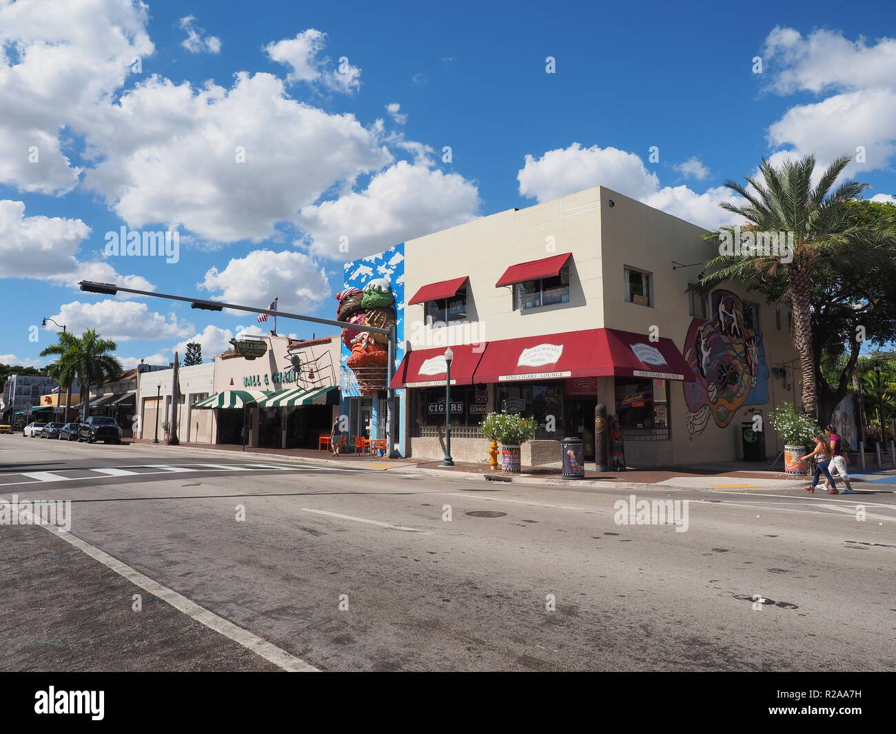 Miami, Florida 10-21-2018 Street scene on Calle Ocho - Eigth Street ...