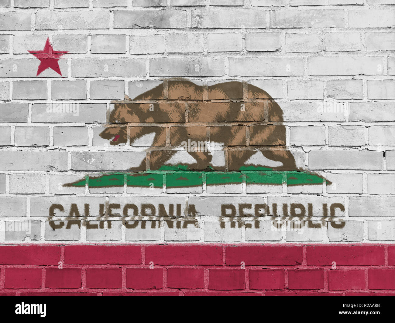 US States Concept: California Flag Wall Background Texture Stock Photo ...