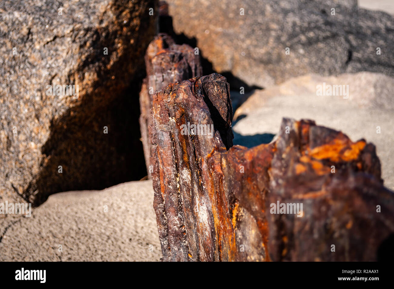 Old rusty metal post Stock Photo - Alamy