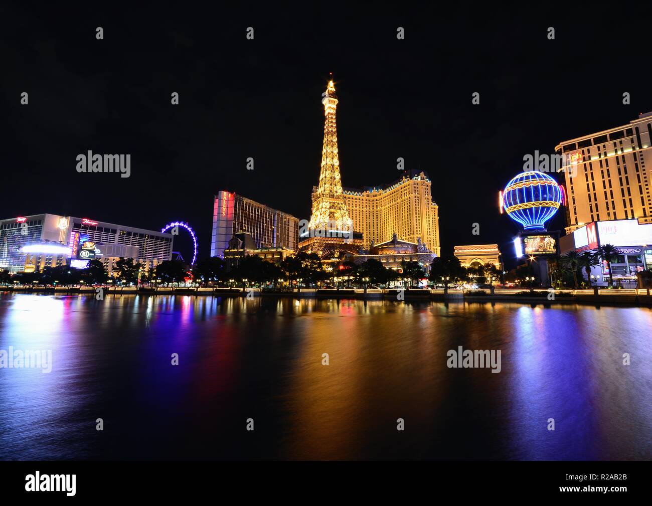 Las Vegas, Nevada - July 25, 2017: View of the Eiffel Tower and Paris ...