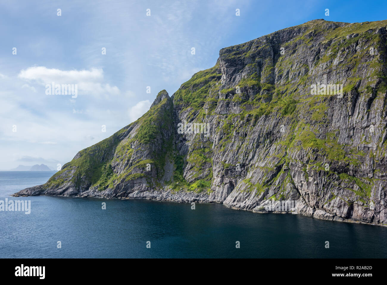 Mountain landscape at summer in Lofoten Islands. The beautiful nature ...