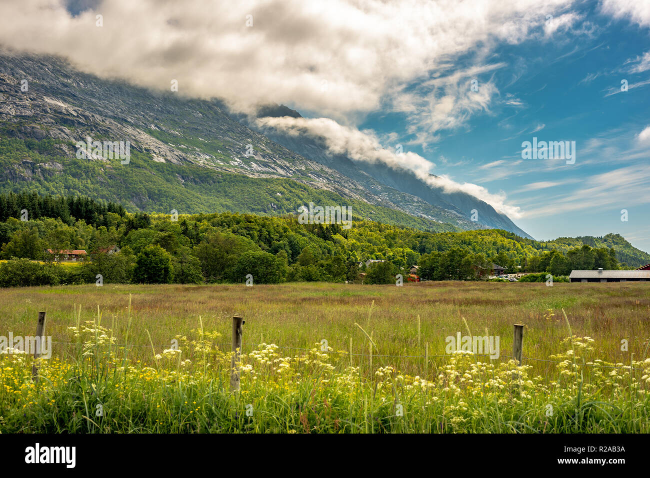 Inspirational rural countryside farmland landscape with lush green ...