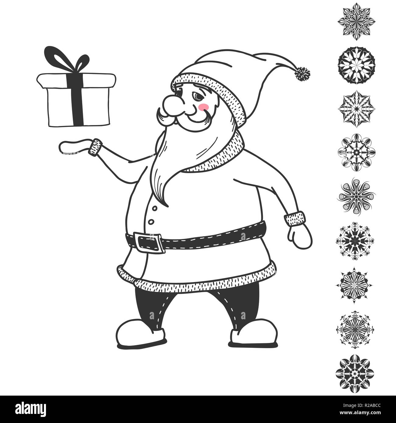 Santa Claus With Gifts Drawing