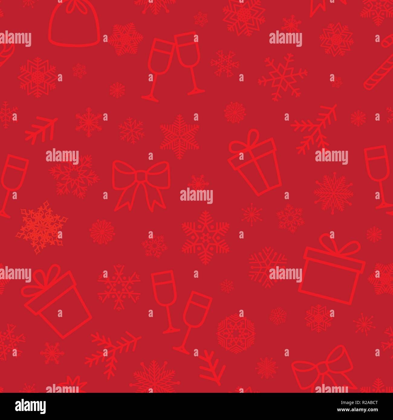 Christmas icons seamless pattern, Happy Winter Holiday tile background ...