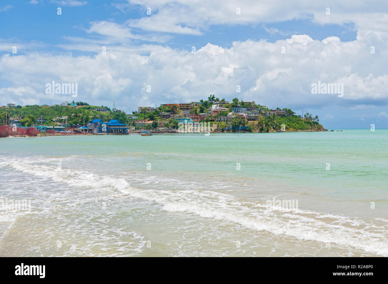 coastline at port of naguabo puerto rico and scenery along malecon ...
