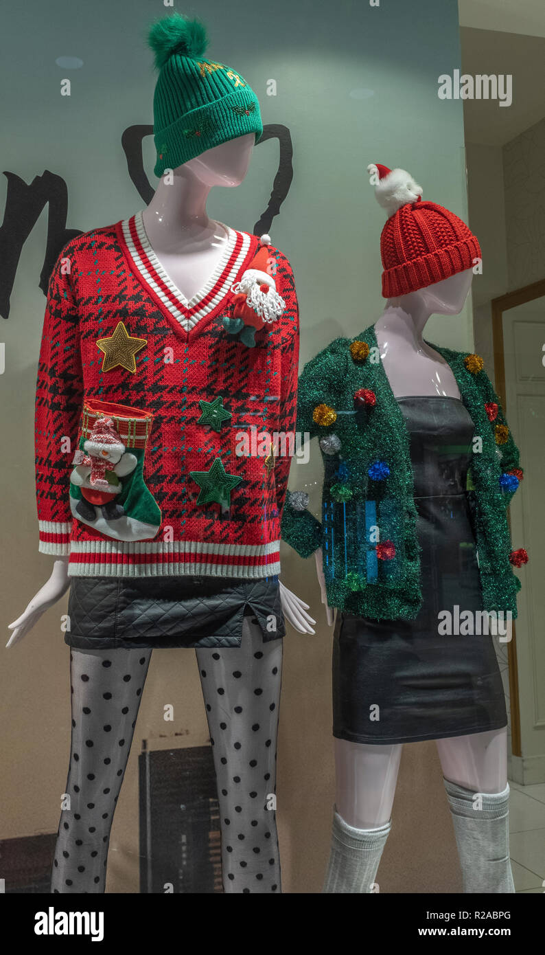 ugly sweaters window display Stock Photo - Alamy
