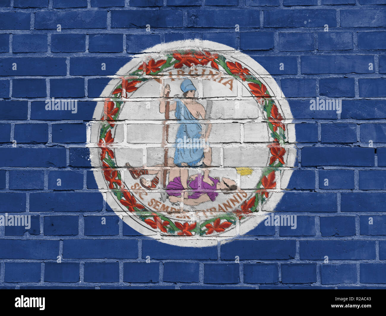 US States Concept: Virginia Flag Wall Background Texture Stock Photo ...