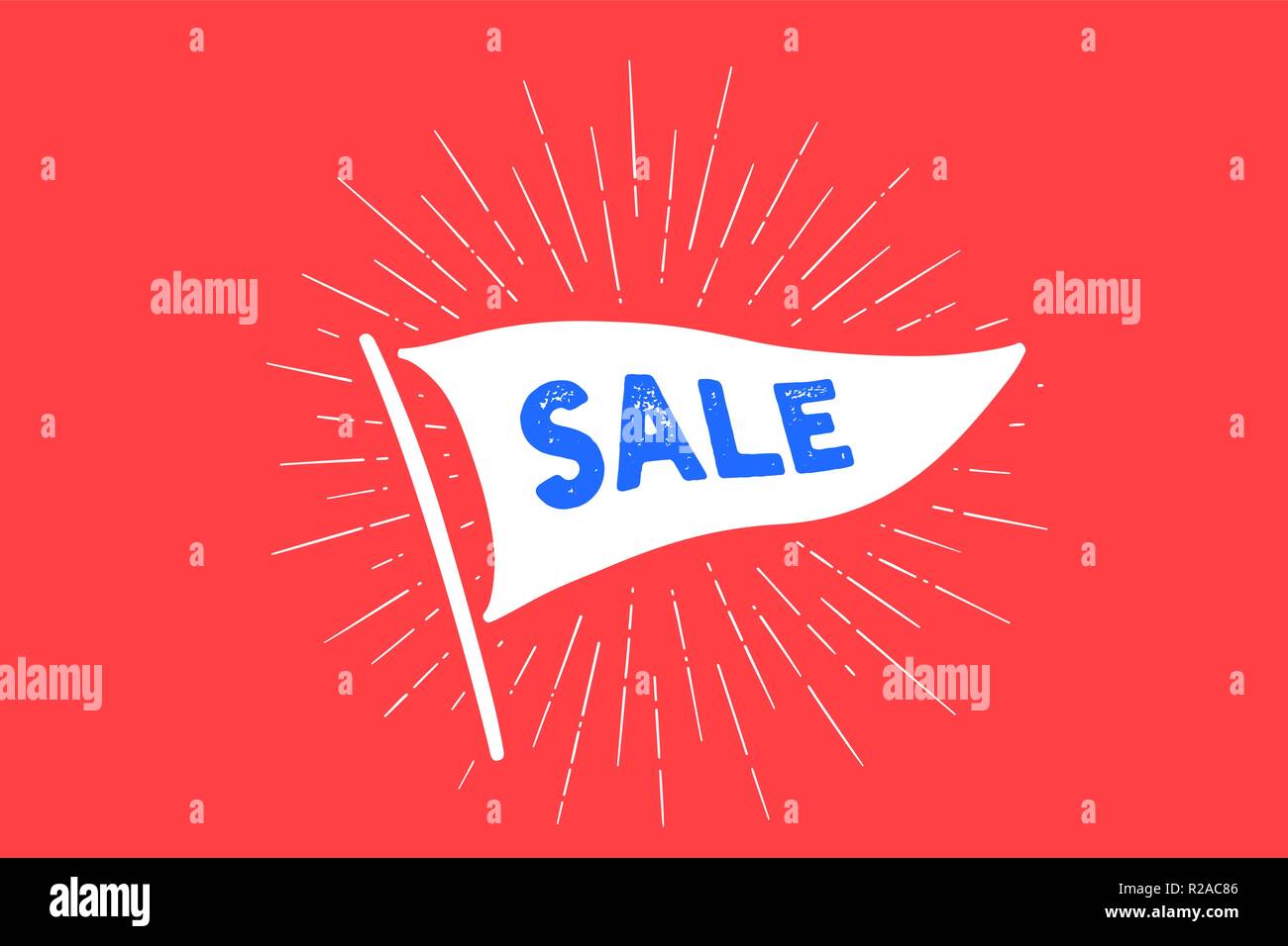 Flag Sale. Old school flag banner with text sale Stock Vector Image ...