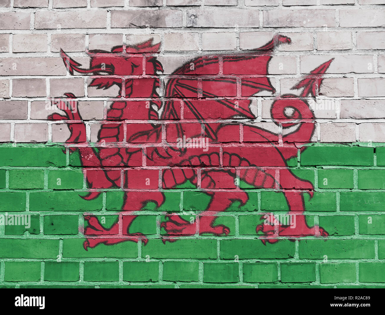 Wales Politics Concept: Welsh Flag Wall Background Texture Stock Photo ...