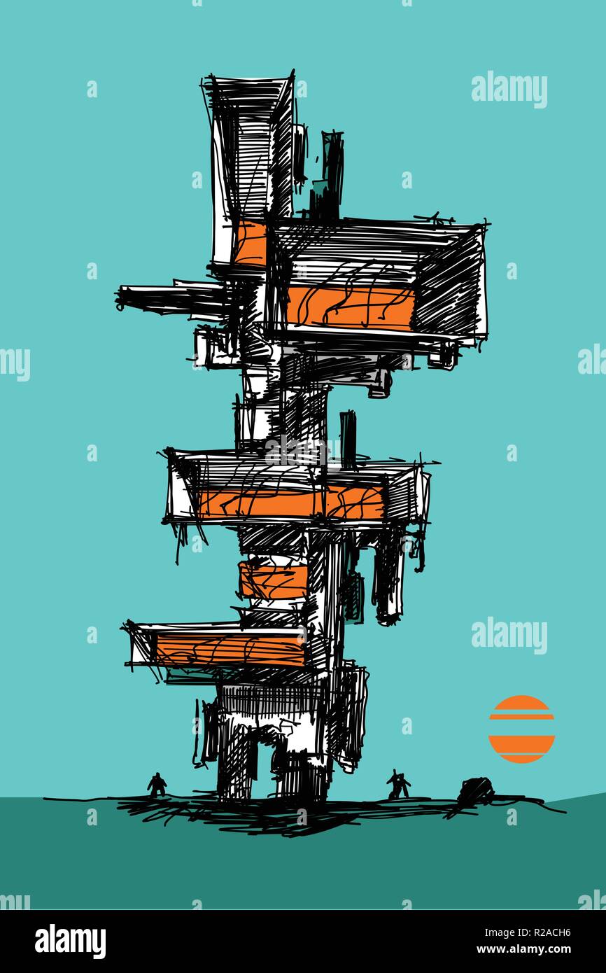 Hand drawn building hi-res stock photography and images - Alamy