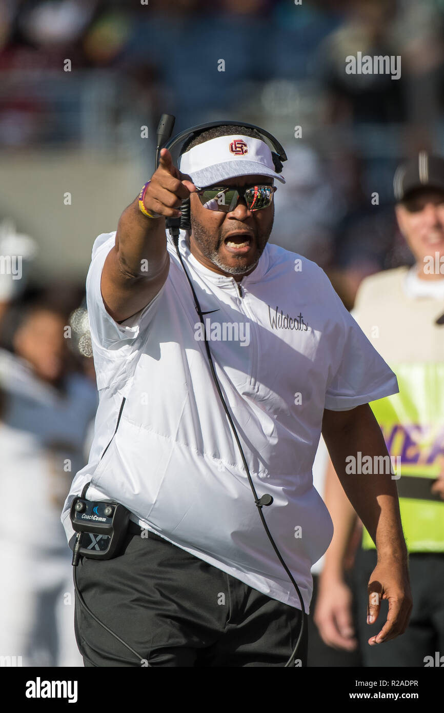 Orlando, FL, USA. 17th Nov, 2018. Bethune Cookman Wildcats head coach ...