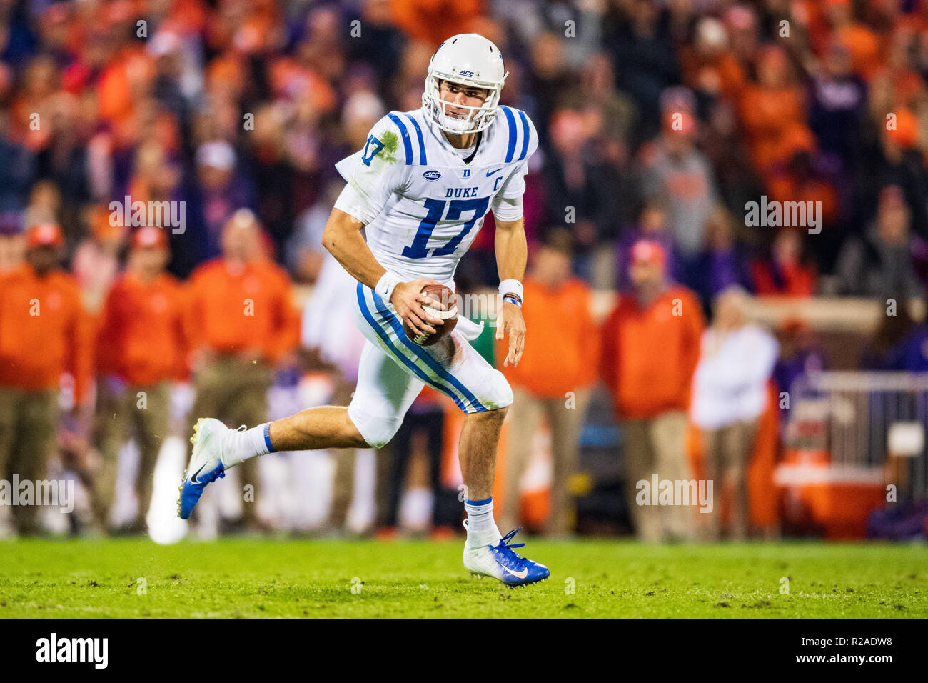 Duke Blue Devils quarterback Daniel Jones (17) during the NCAA college ...