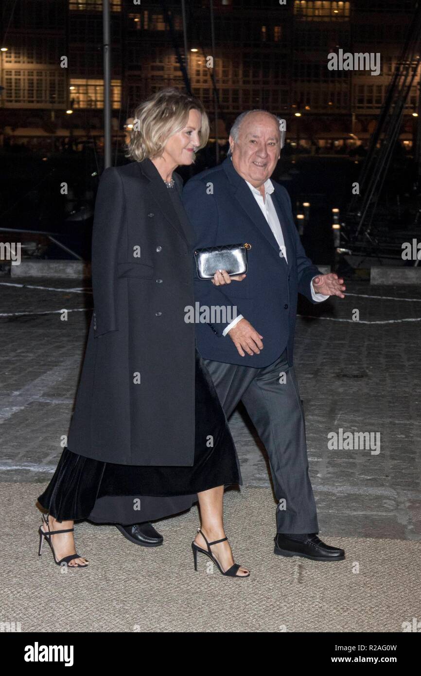 17 noviembre 2018 AMANCIO ORTEGA;FLORA PEREZ; 16/11/2018 arriving at ...
