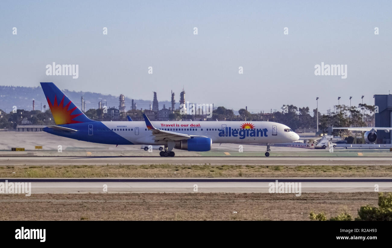 Los Angeles, California, USA. 16th Sep, 2014. The plane of Allegiant ...