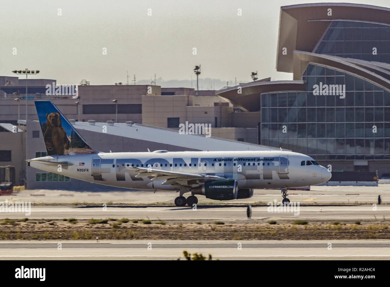 Los Angeles, California, USA. 17th Sep, 2014. The plane of Frontier ...
