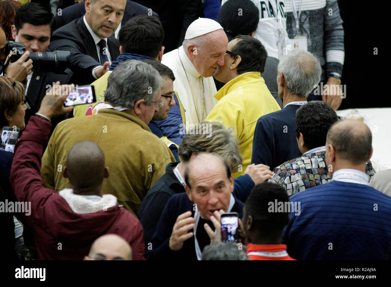 Vatican, Rome, Italy. Pope Francis offers to several hundred poor ...
