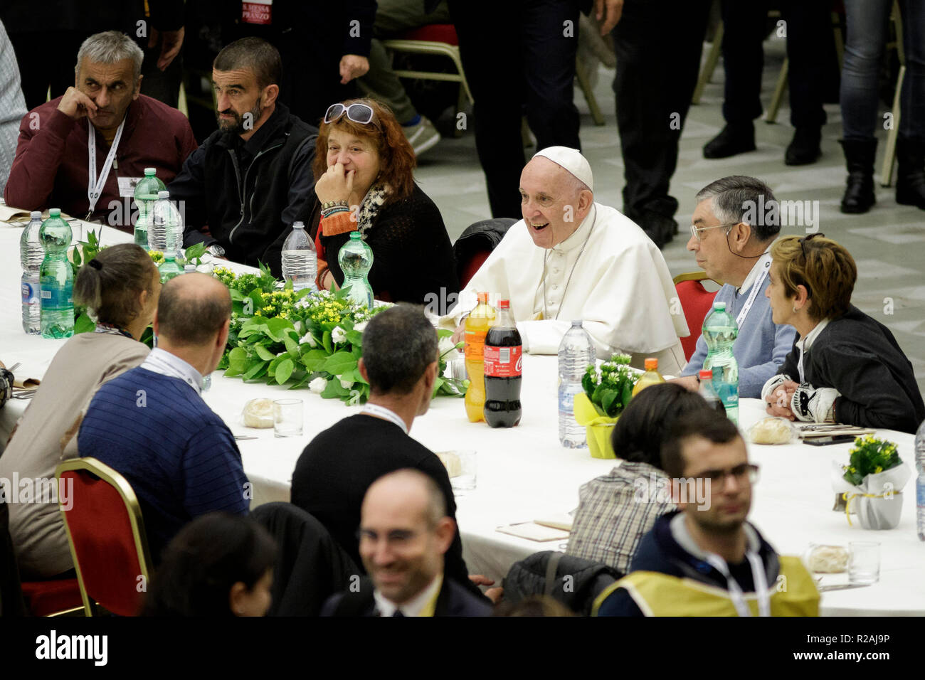 Vatican, Rome, Italy. Pope Francis offers to several hundred poor ...