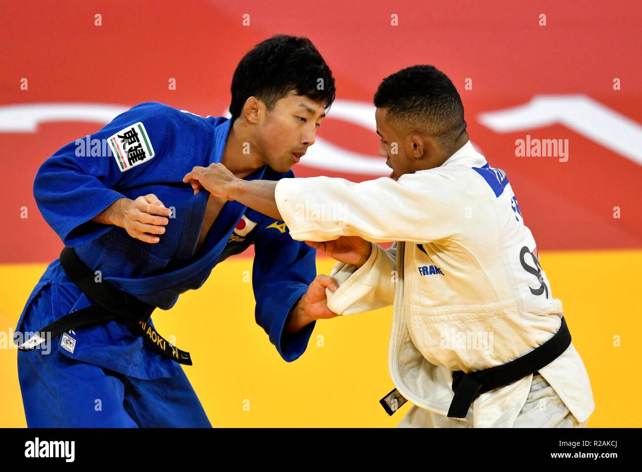 16-11-2018 JUDO: THE HAGUE GRAND PRIX: DEN HAAG Blauw: Dai Aoki JPN wint van wit: Jolan ...