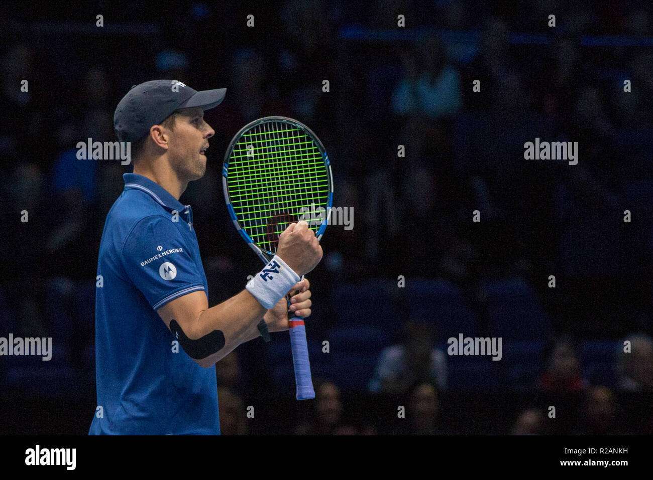 London, UK. . 18th Nov, 2018. Mike Bryan (USA) in a match at ATP Finals ...