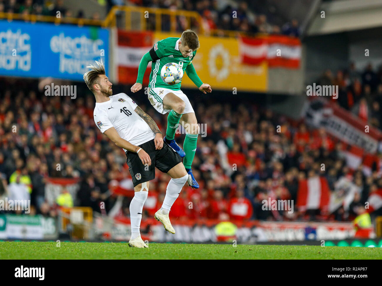 Windsor Park, Belfast, Northern Ireland. 18th Nov, 2018. UEFA Nations ...